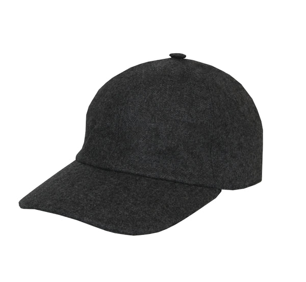 $450 Mandelli Dark Gray Solid Wool Blend Baseball Cap - Large - (MM382510)