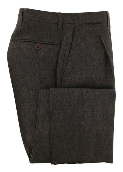 Luigi Borrelli Dark Brown Linen Suit - (LB169861R8) - Parent