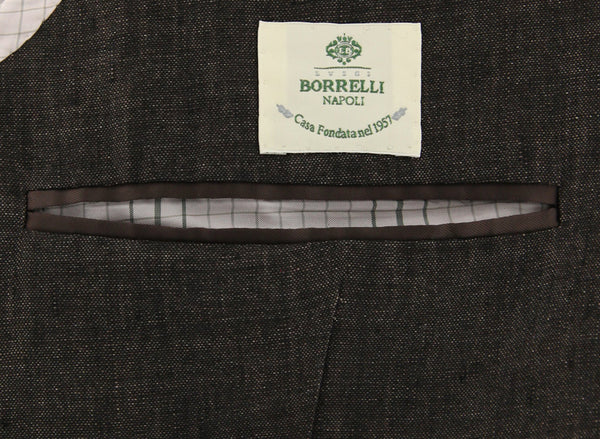 Luigi Borrelli Dark Brown Linen Suit - (LB169861R8) - Parent